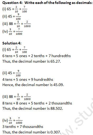 RD Sharma Solutions Class 6 Maths Chapter 7 Decimals